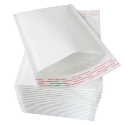 50 x Size 4 (170x245mm) White A5 Padded Bubble Lined Postal Mailing ...