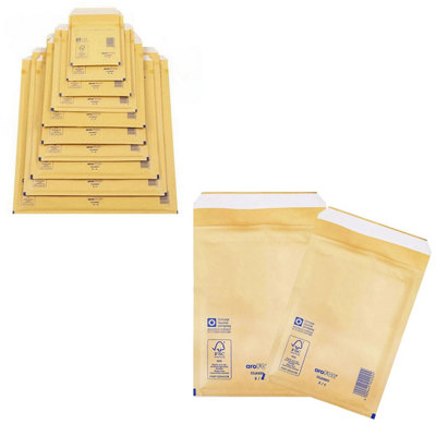 50 x Size 9 (300 x 445mm) Classic Gold Arofol Bubble Lined Strong ...