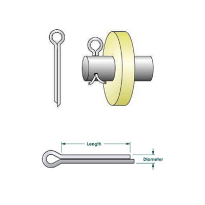 50 x Split Cotter Pins Metric 7.9 x 75mm, Retaining Fixings