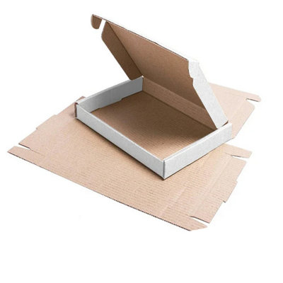 50 x White Small Single Wall Die Cut Packing Shipping Boxes C5