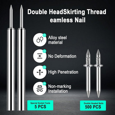 500 double headed skirt style seamless nails, 2 sided nails, with 5 ...