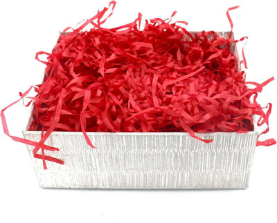 500 grams - RED Shredded Paper Gift Packaging Christmas Festive Basket ...