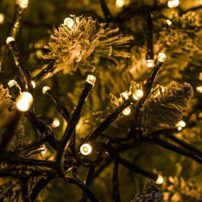 500 Warm White Multi-Function Xmas Compact Tree Lights - Green Cable