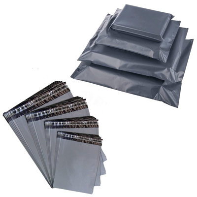 500 X 6X9" (152X228MM) PLAIN GREY POLYTHENE WATERPROOF SELF SEALING ...