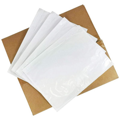 500 x A5 Plain (162 x 225mm) Plastic Home Office Document Enclosed Wallets With Peal & Seal ...