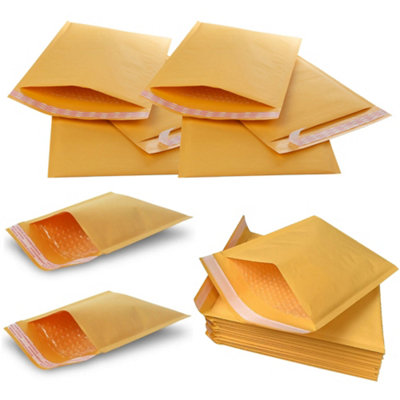 500 x Size 5 (205x245mm) Gold Padded Bubble Lined Postal Envelopes For ...
