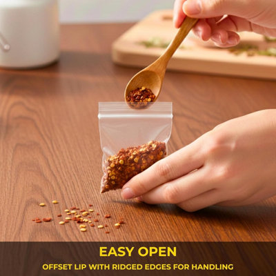 500 Zip Seal Bags Clear Plastic Zip Lock Food & Freezer Grip Self Seal ...