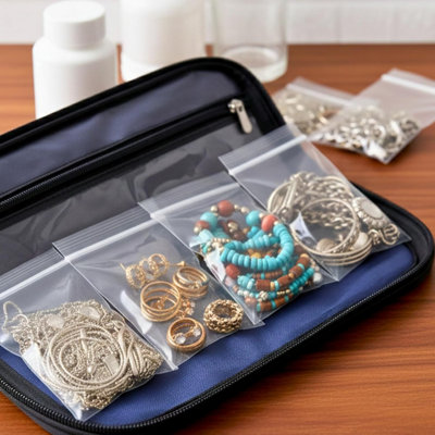 500 Zip Seal Bags Clear Plastic Zip Lock Food & Freezer Grip Self Seal ...