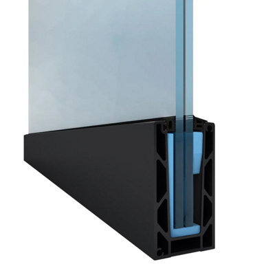 5000mm Black Glass Balustrade Channel For 20mm - 21.5mm Glass