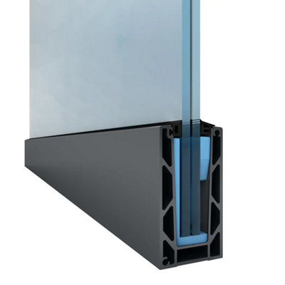 5000mm Grey Glass Balustrade Channel For 20mm - 21.5mm Glass