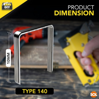 5000pk Galvanised 10mm Staples for Staple Gun Type 140, Staples Gun ...
