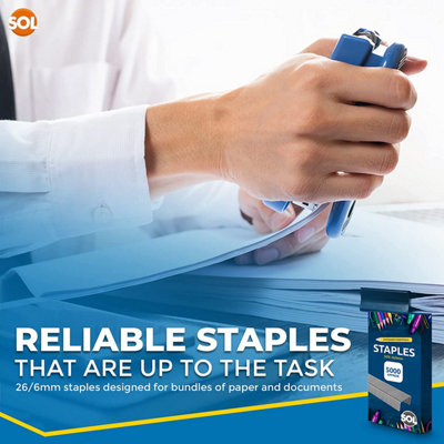 5000pk Staples 26/6 Standard Fit - 26/6mm Staples for Desktop Staplers ...