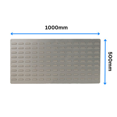 500h x 1000w mm Galvanised Steel Louvre Wall Mounted Storage Bin Panel