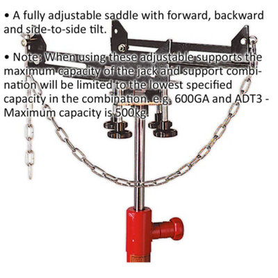 500KG Adjustable Vertical Car Gearbox Support Hoist with Side Tilt