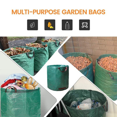500L Heavy Duty Garden Refuse Sack - Extra Large Reusable Garden Waste ...
