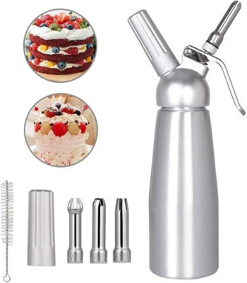 500ml Aluminum Whipped Cream Siphon with 3 Nozzles