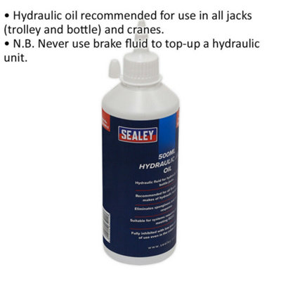 500ml Hydraulic Jack Oil - Ideal for Trolley & Bottle Jacks - Jack ...