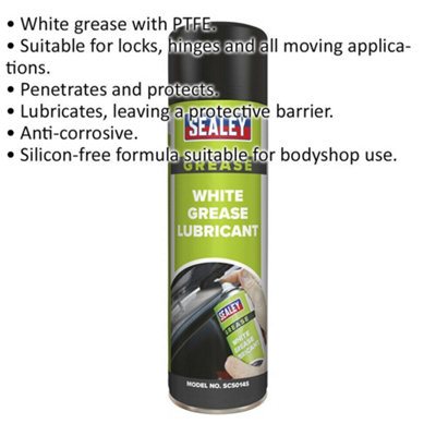 500ml White Grease Lubricant with PTFE - Anti-Corrosive - Silicon-Free ...