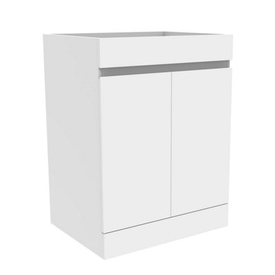 500mm Freestanding Bathroom Vanity Unit without Basin Matt White - Flat ...