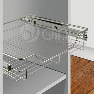 500MM PULL OUT WIRE BASKET KITCHEN LARDER BASE UNIT CUPBOARD DRAWER
