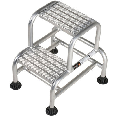 500mm Tall Aluminium Step Ladder - Sturdy 2 Tread Design for Safe Access