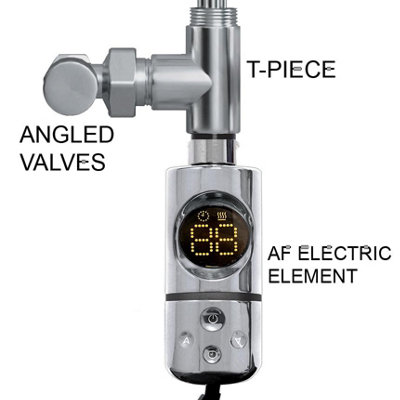 500mm x 750mm Chrome Dual Fuel Bathroom Towel Rail Radiator Heater - AF ...