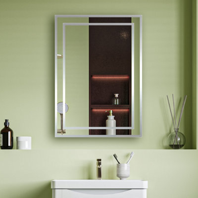 500x700mm Rectangular Mirror Bevelled Frameless Wall Mounted Vertical ...
