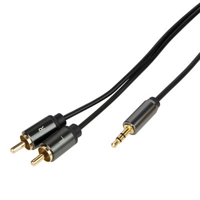 Products | Slx Black & Gold 2 Male Phono Stereo Cable 1.5M
