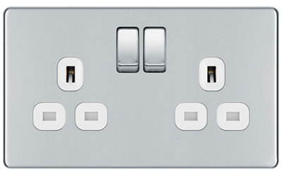 Products | Colours Chrome Double 13A Socket & White Inserts