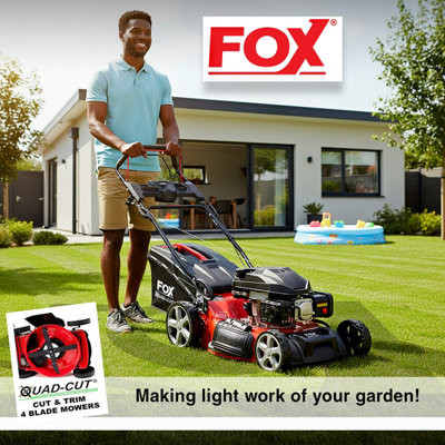 Petrol Lawn Mower Wolf Fox 4 Blades 510 20", 51cm, Recoil, Self, Propelled