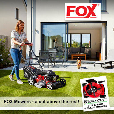 Petrol Lawn Mower Wolf Fox 4 Blades 460 18", 46cm, Recoil, Self Propelled