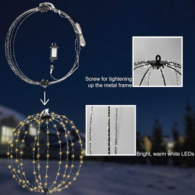 50cm 3D Foldable Christmas Lighted Spheres - Large Fold-Flat Metal ...