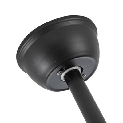50CM BLACK MESH CEILING FAN LIGHT, INDUSTRIAL STYLE CEILING FAN WITH ...