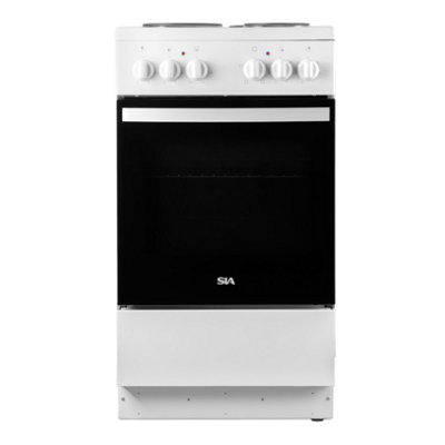 50cm Freestanding Electric Single Cavity Cooker, Solid Plate Hob In ...