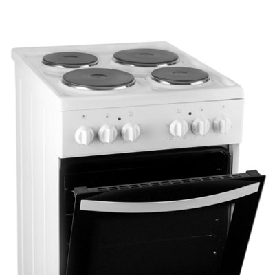 50cm Freestanding Electric Single Cavity Cooker, Solid Plate Hob In ...
