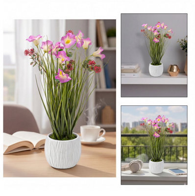 50cm Modern Faux Artificial Morning Glory PlantsPlants in Pot Silk Flowers