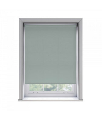 50cm No Drill Duck Egg Blue Thermal Blackout Roller Blind (170cm Drop)