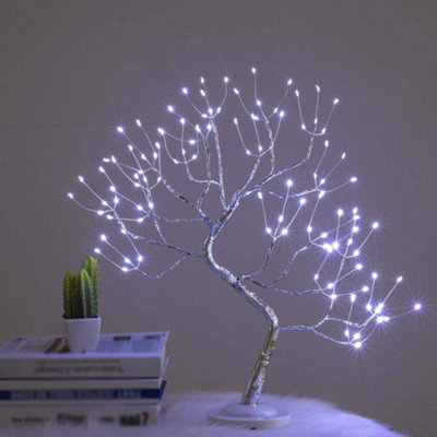 50cm Tree Lamp Twig Tree 108 LEDs Cool White Birch Tree USB/Battery ...