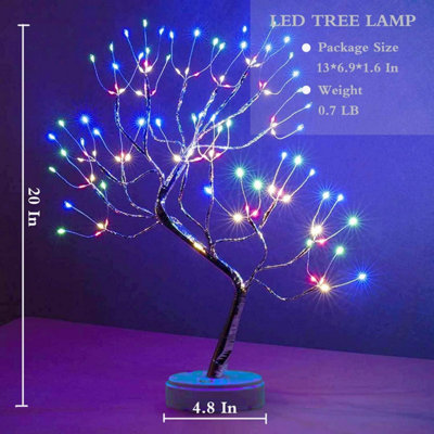 50cm Tree Lamp Twig Tree 108 LEDs Multicolor Birch Tree USB/Battery ...