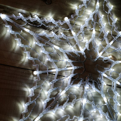 50cm White 100 LED Window Star Light Up Indoor/Outdoor Christmas ...