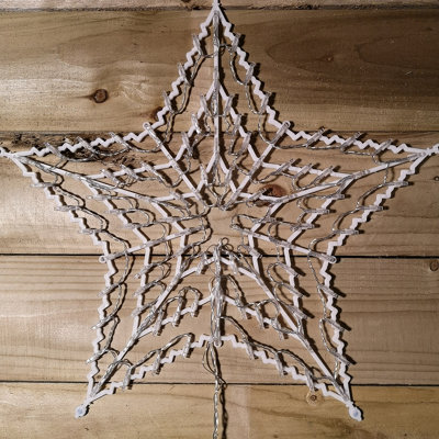 50cm White 100 LED Window Star Light Up Indoor/Outdoor Christmas ...