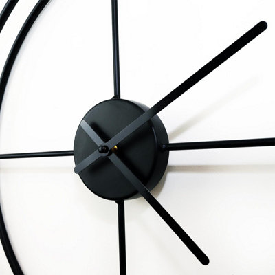 50cm x 50cm Larry's Minimalist Black Clock - Iron Non-Ticking Wall ...