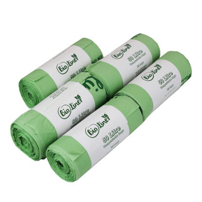 50L BioLiner Compostable Swing Bin Caddy Liners - 5 Rolls | DIY at B&Q