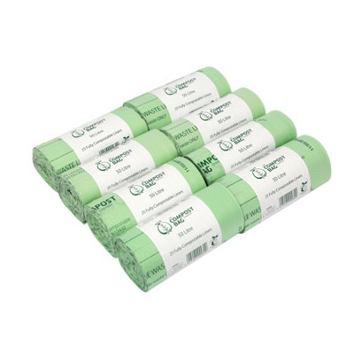 50L Compost Bag Compostable Swing Bin Liners - 8 Rolls