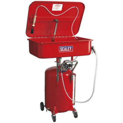 50L Mobile Parts Cleaning Tank with Air Pump and 65L Reservoir for ...