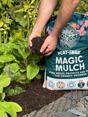 50L Peat-Free Organic Mulch, Multi-Purpose Compost, Premium Natural ...