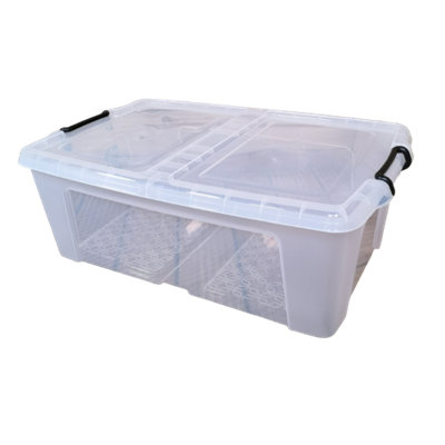 50L Smart Storage Box, Clear with Clear Extra Strong Lid, Stackable and ...