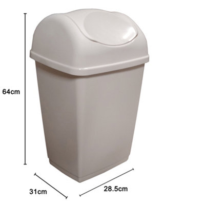 50L Swing Top Kitchen Bin Plastic Waste Paper Rubbish Recycle Bin Home ...
