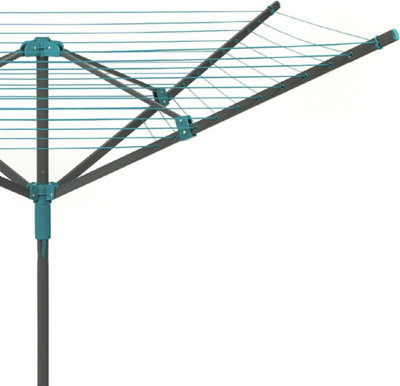 50m Heavy-Duty Rotary Clothes Airer with 4 Arms, Outdoor Washing Line ...