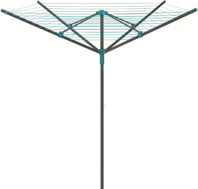 50m Rotary Airer Clothes Line with 4 Arms - Heavy Duty Outdoor Washing ...